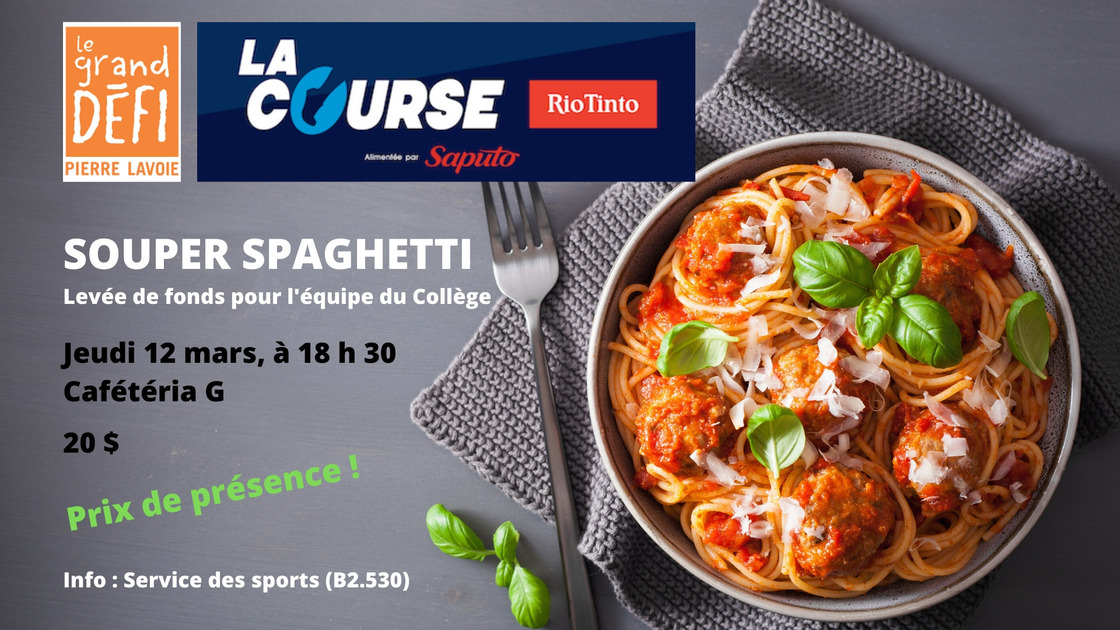 Souper spaghetti - Grand défi Pierre Lavoie