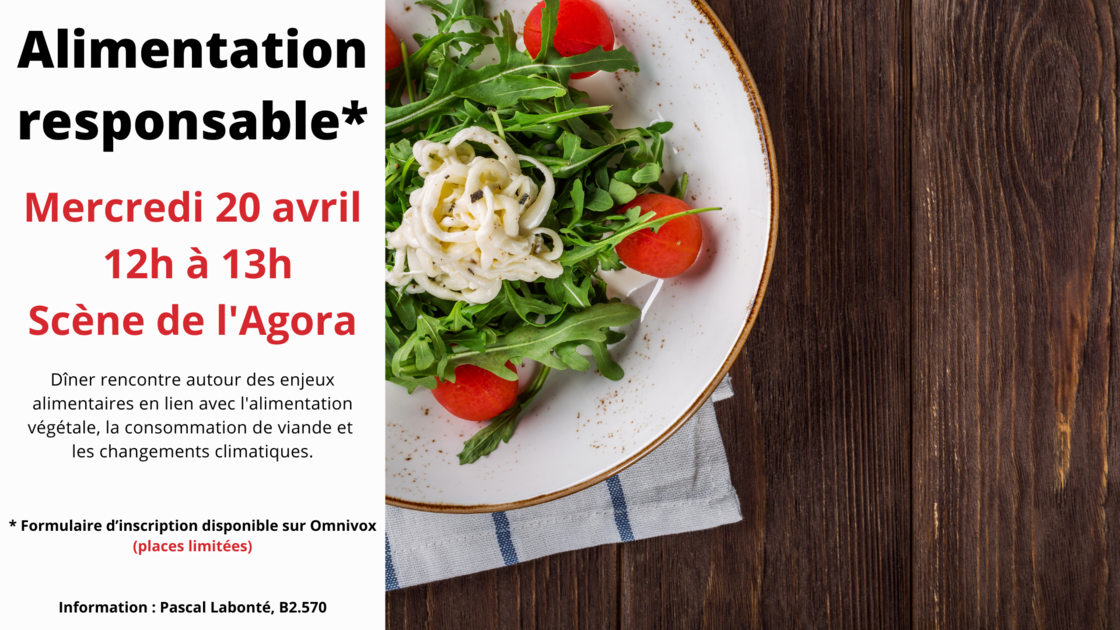L'alimentation responsable - Dîner végé/végane