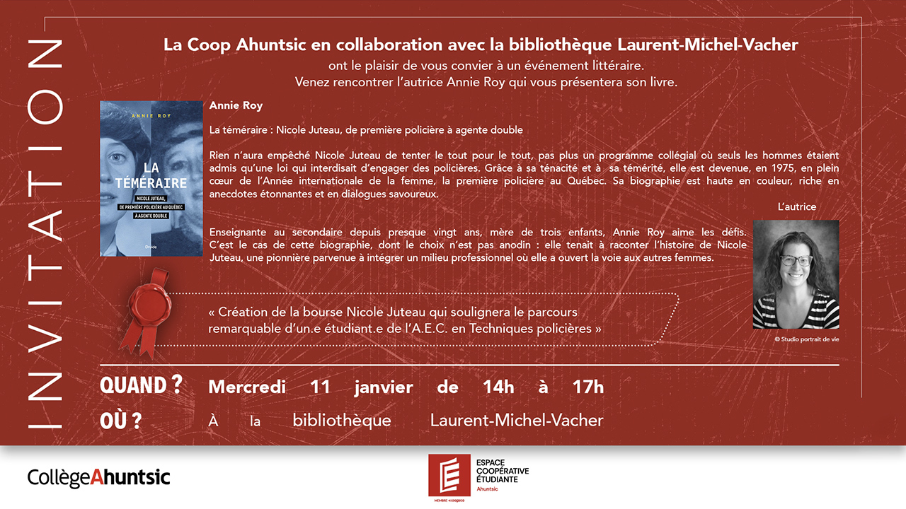 Événement littéraire : rencontrez Annie Roy