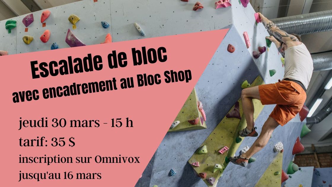 Escalade de bloc avec entraîneur