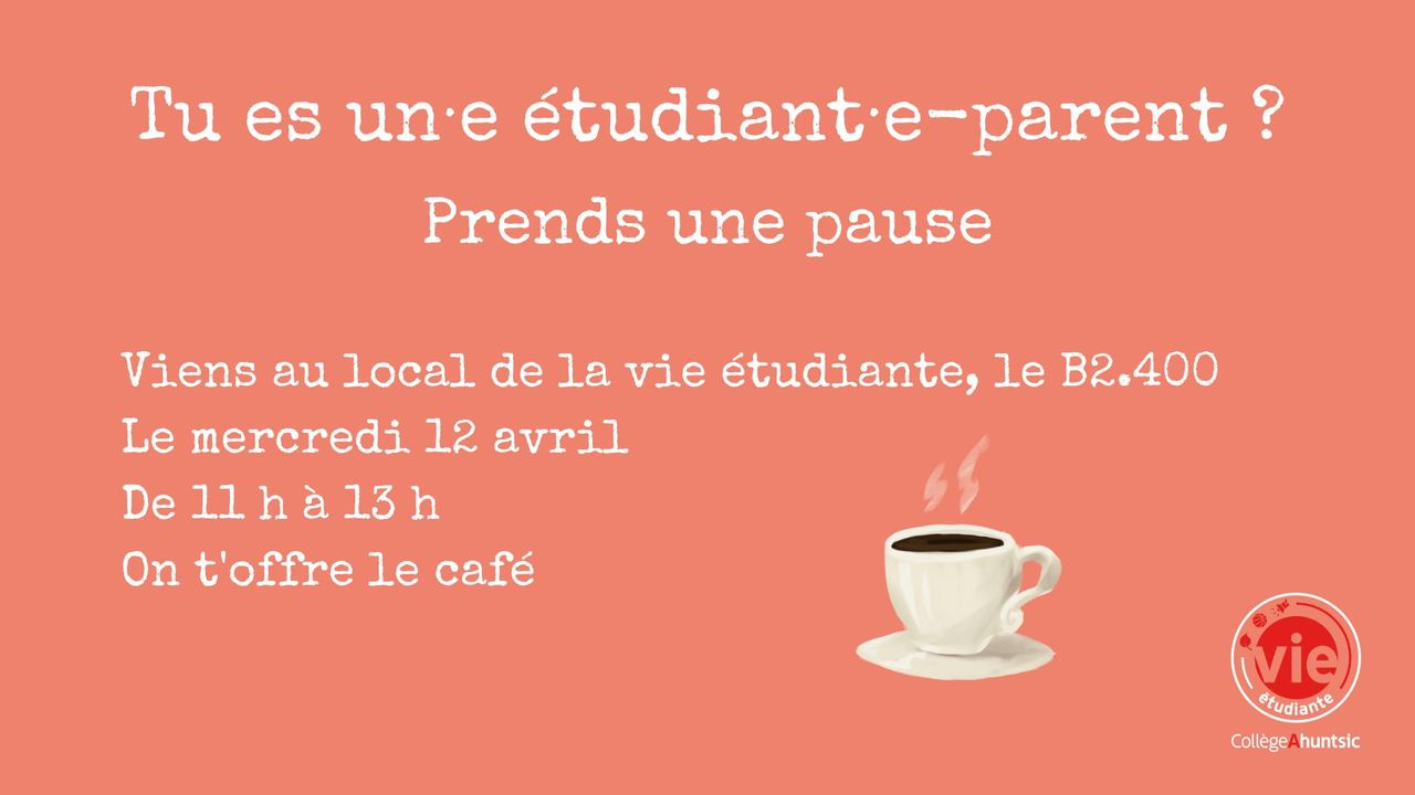 Pause café pour les étudiantes et étudiants parents